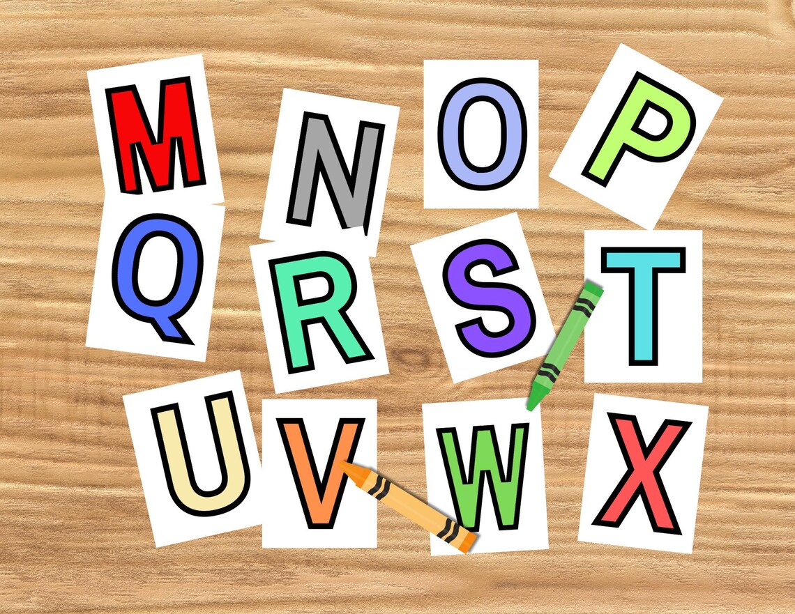 ABC Coloring Flashcards,large Alphabet Color Flashcards,kids Learning ...