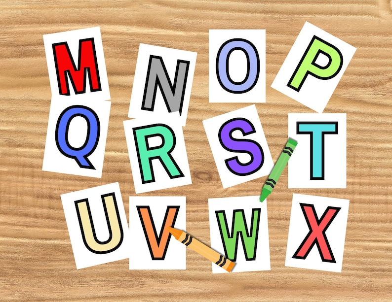 ABC Coloring Flashcards,large Alphabet Color Flashcards,kids Learning ...