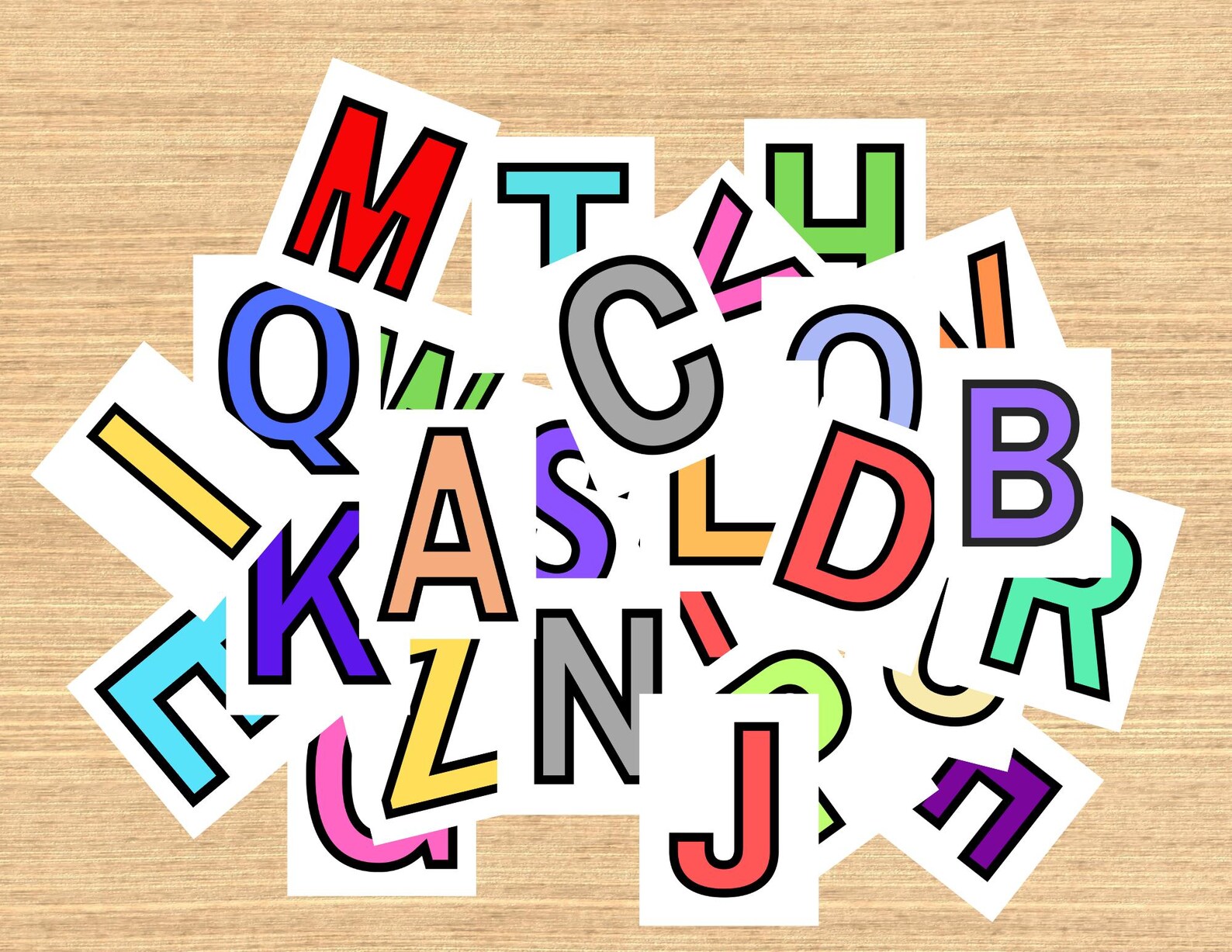 ABC Coloring Flashcards,large Alphabet Color Flashcards,kids Learning ...