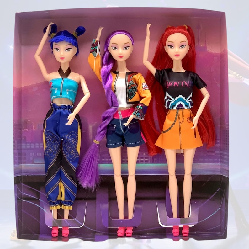 K-pop Demon Hunters Doll Set – Rumi, Mira & Zoey 3D Huntrix Action ...