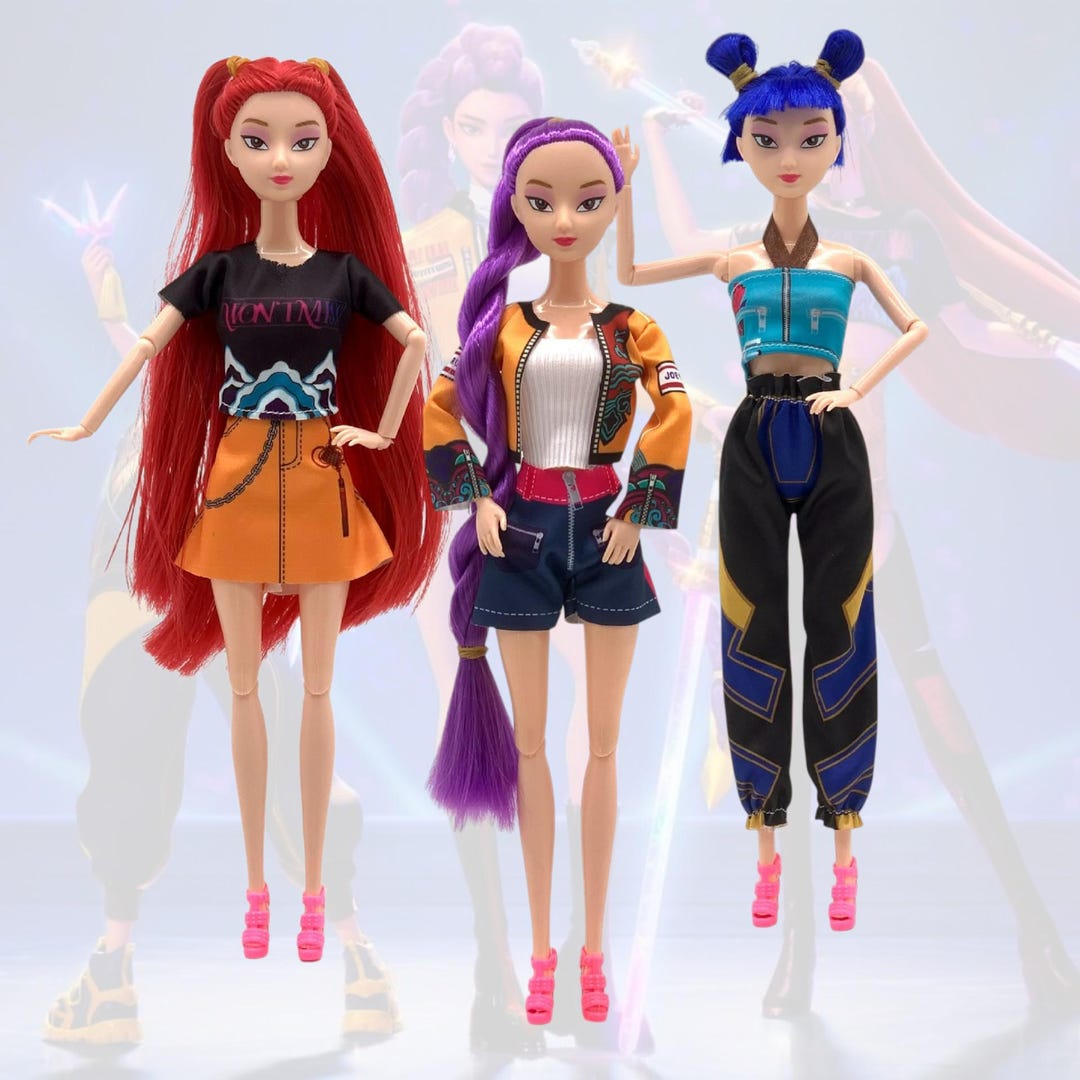 K-pop Demon Hunters Doll Set – Rumi, Mira & Zoey 3D Huntrix Action ...