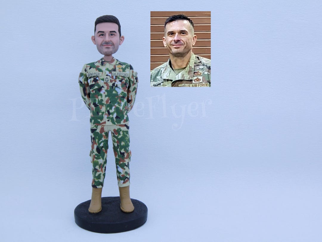 Custom Soldier Bobblehead, Personalized Army Officer Figurine, Military ...