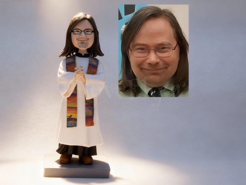 Custom Priest Bobblehead, Pastor Appreciation Gift, Clergy Figurine ...