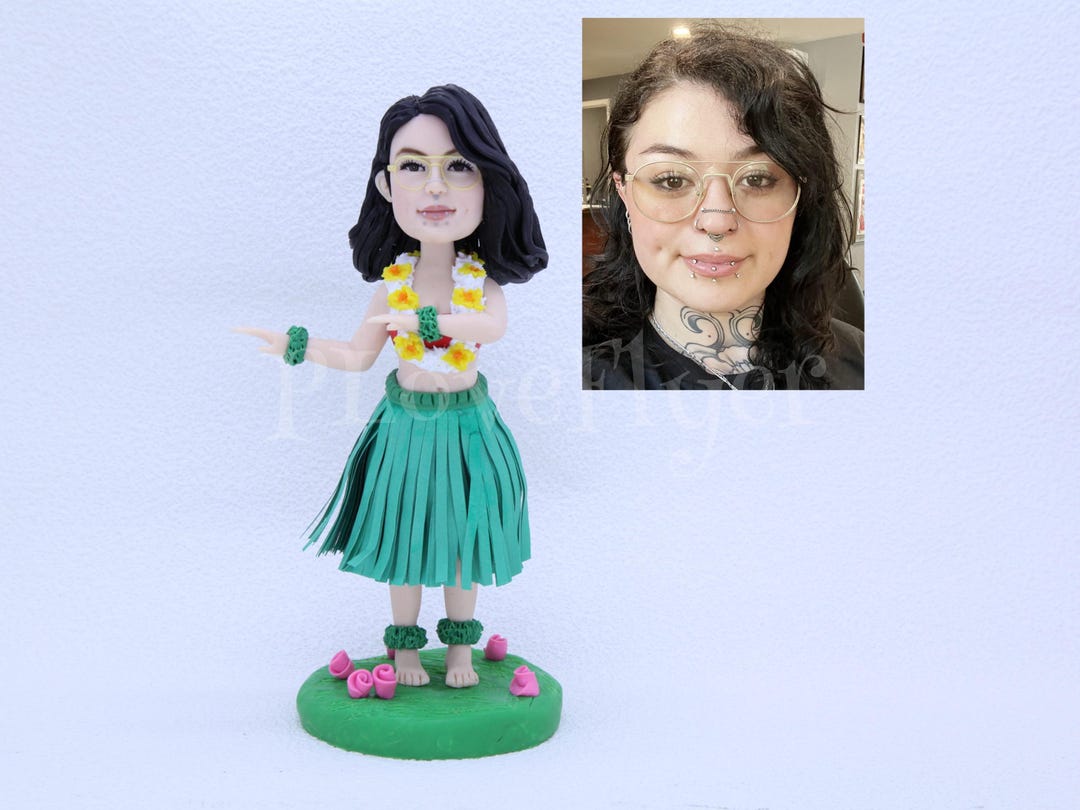 Custom Hula Girl Bobblehead, Custom Dashboard Hawaii Hula Dancer Figure ...