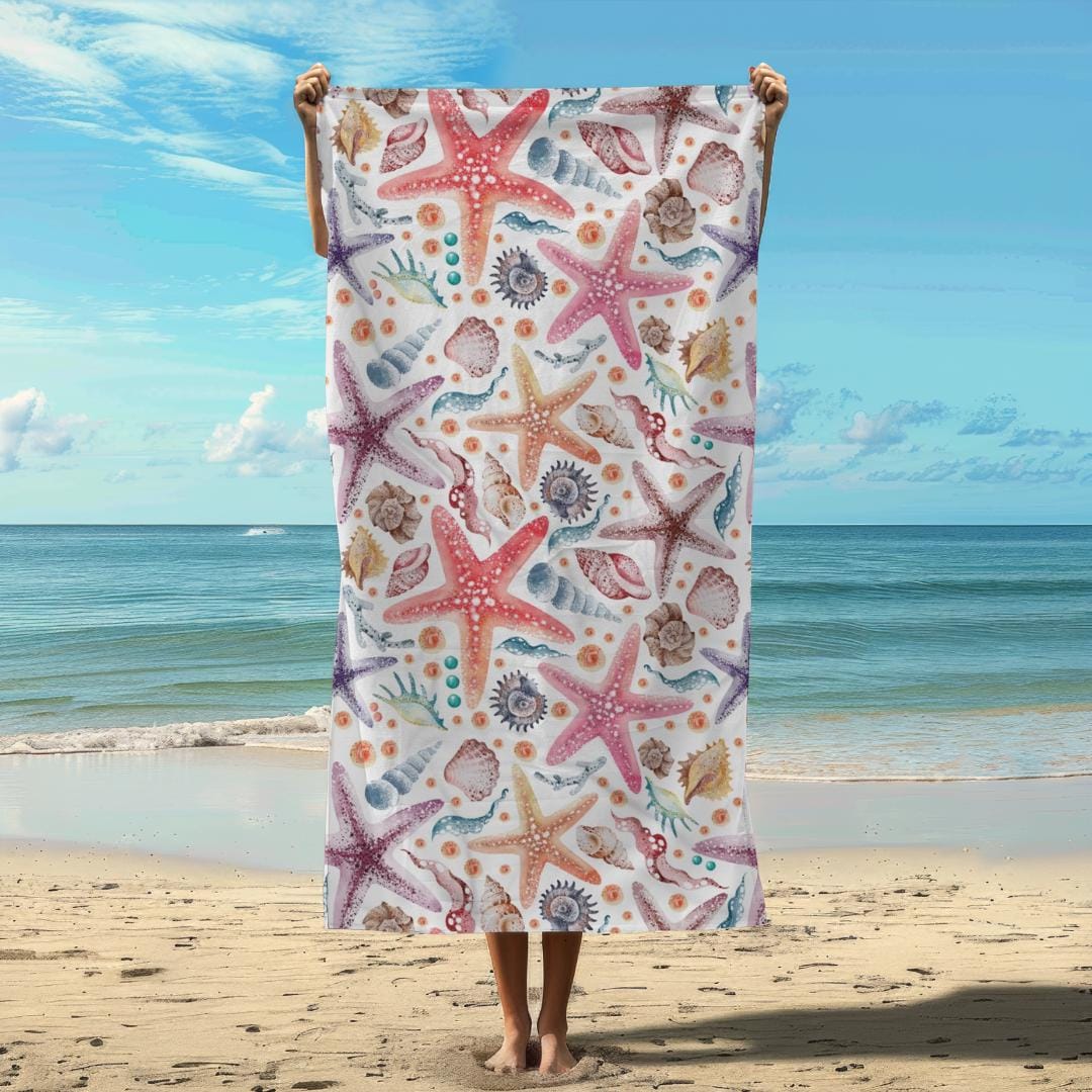 Seashell Beach Towel Colorful Summer Vacation Towel Pool Accessory for ...