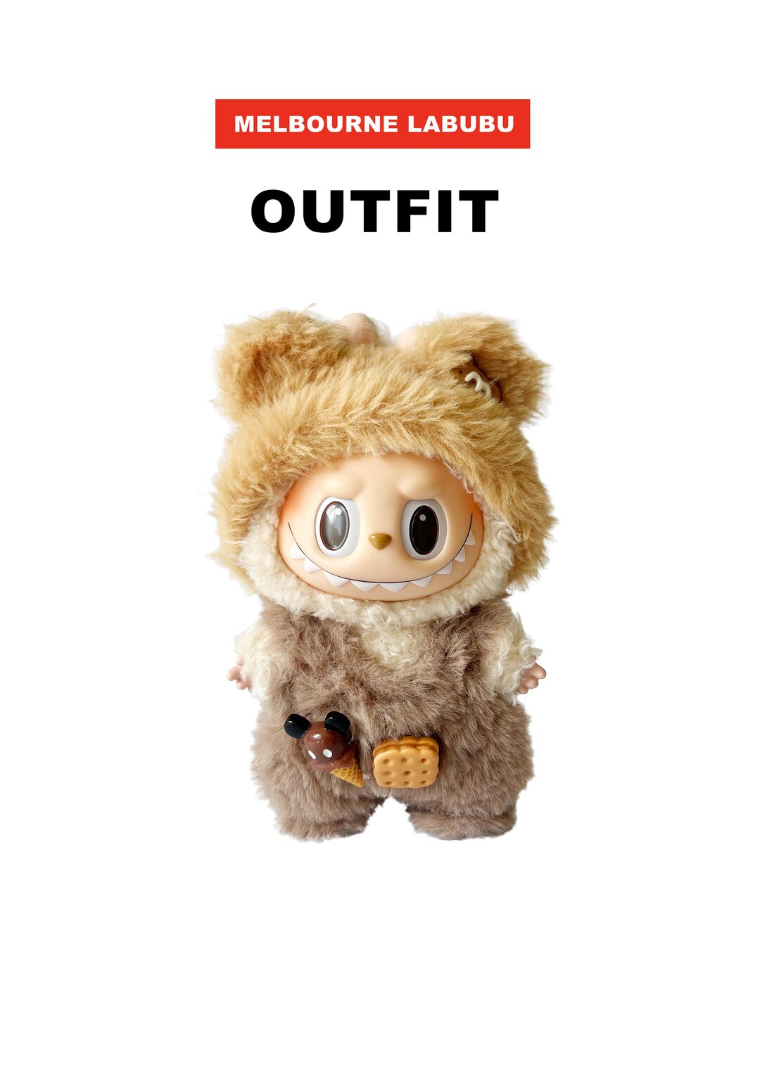 Labubu Bear Outfit | Fluffy Furry Overall + Bear Ears Hood | Cozy ...