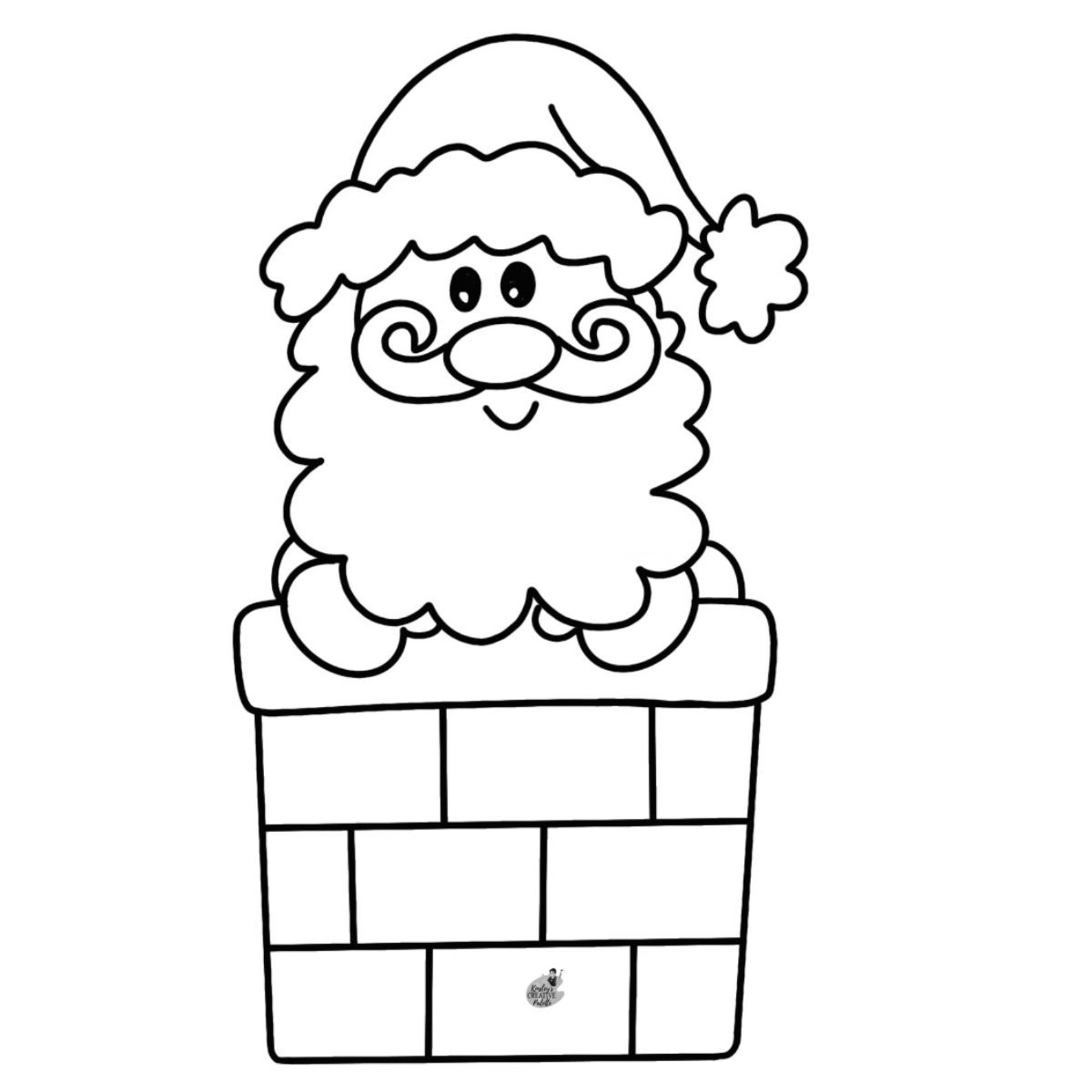 Santa in Chimney Door Hanger Template downloadable cut - Etsy UK
