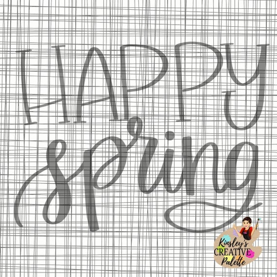 Happy Spring TRACEABLE Lettering Template | Hand Lettering | SVG Cut ...
