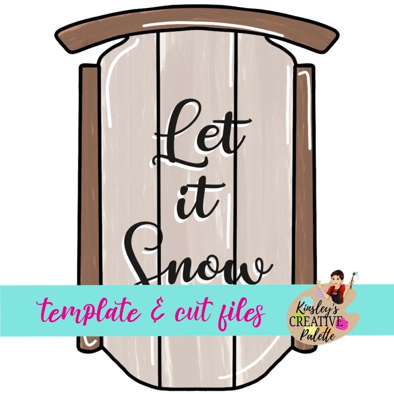 Snow Sled Door Hanger Template downloadable cut Files - Etsy