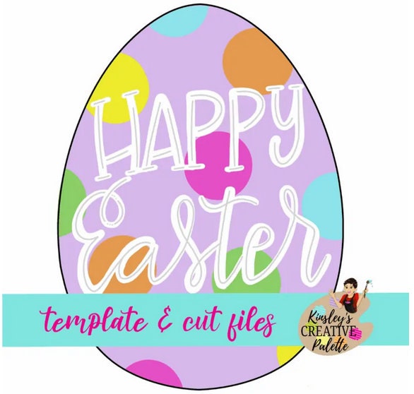 Easter Egg Door Hanger Template downloadable cut Files | Etsy