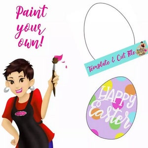Easter Egg Door Hanger Template downloadable cut Files - Etsy