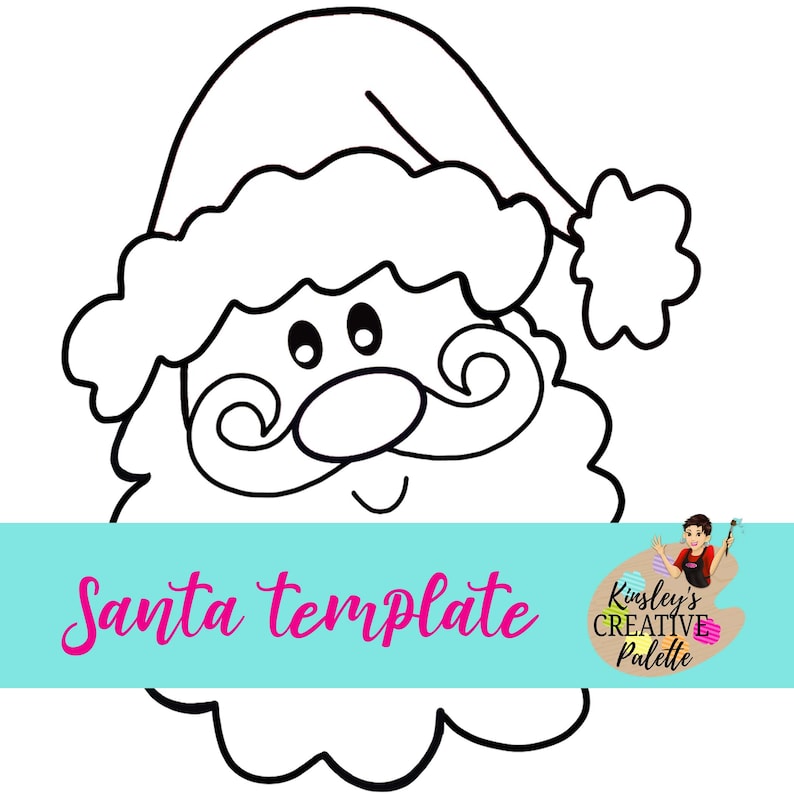 Christmas Santa Template - Santa Face Template - Stencil - Door Hanger ...