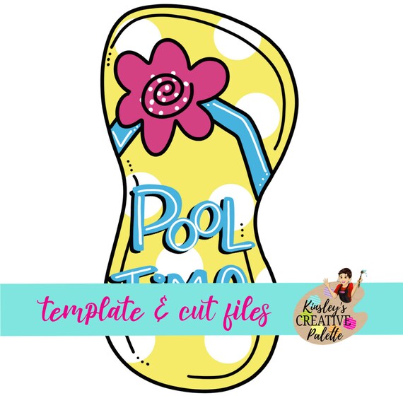 Flip Flop Door Hanger Template (Downloadable) -cut files Template ...
