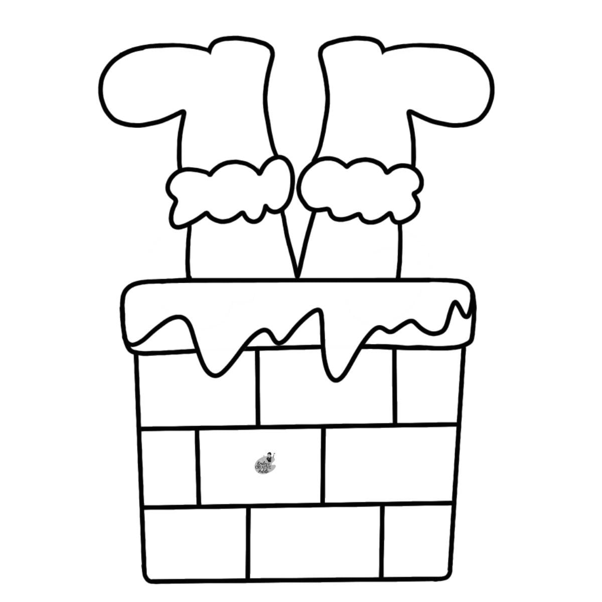 Santa Boots in Chimney Door Hanger Template downloadable - Etsy