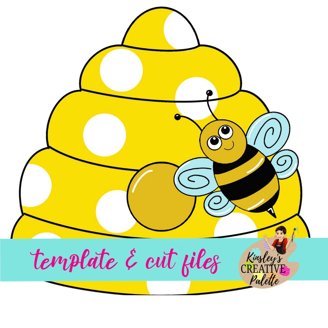 Beehive Door Hanger Template Bee Hive Wooden Door Hanger - Etsy