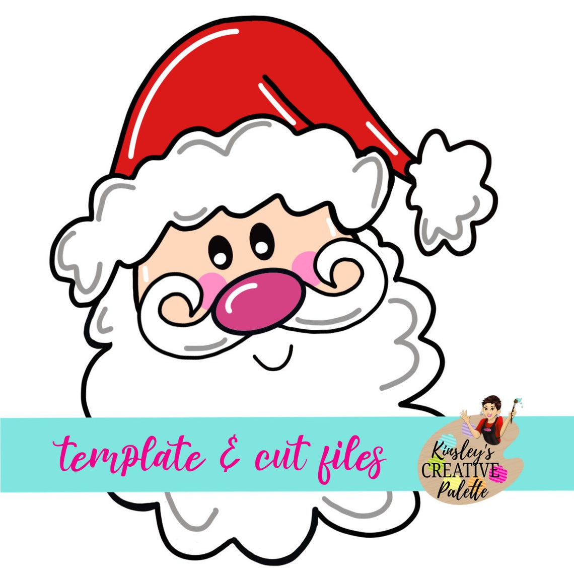 Christmas Santa Template Santa Face Template Stencil - Etsy