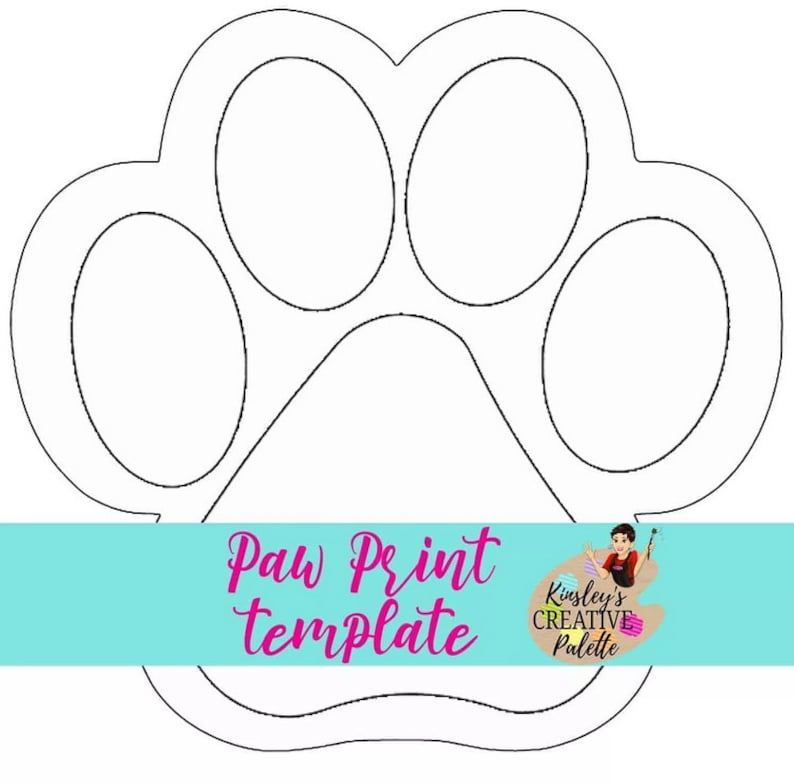 Paw Print Door Hanger Template (downloadable) -cut Files Template ...