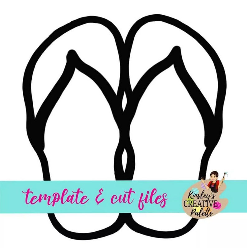 Double Flip Flop Door Hanger Template downloadable cut - Etsy