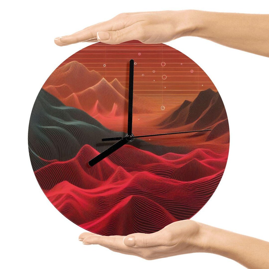 Crimson Waves MDF Wall Clock (made in USA) - Etsy