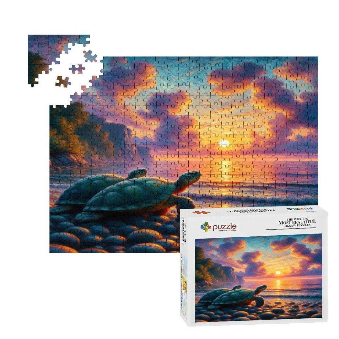 Turtles in the Sunset Wooden Jigsaw Puzzles 500 Pcs - Etsy