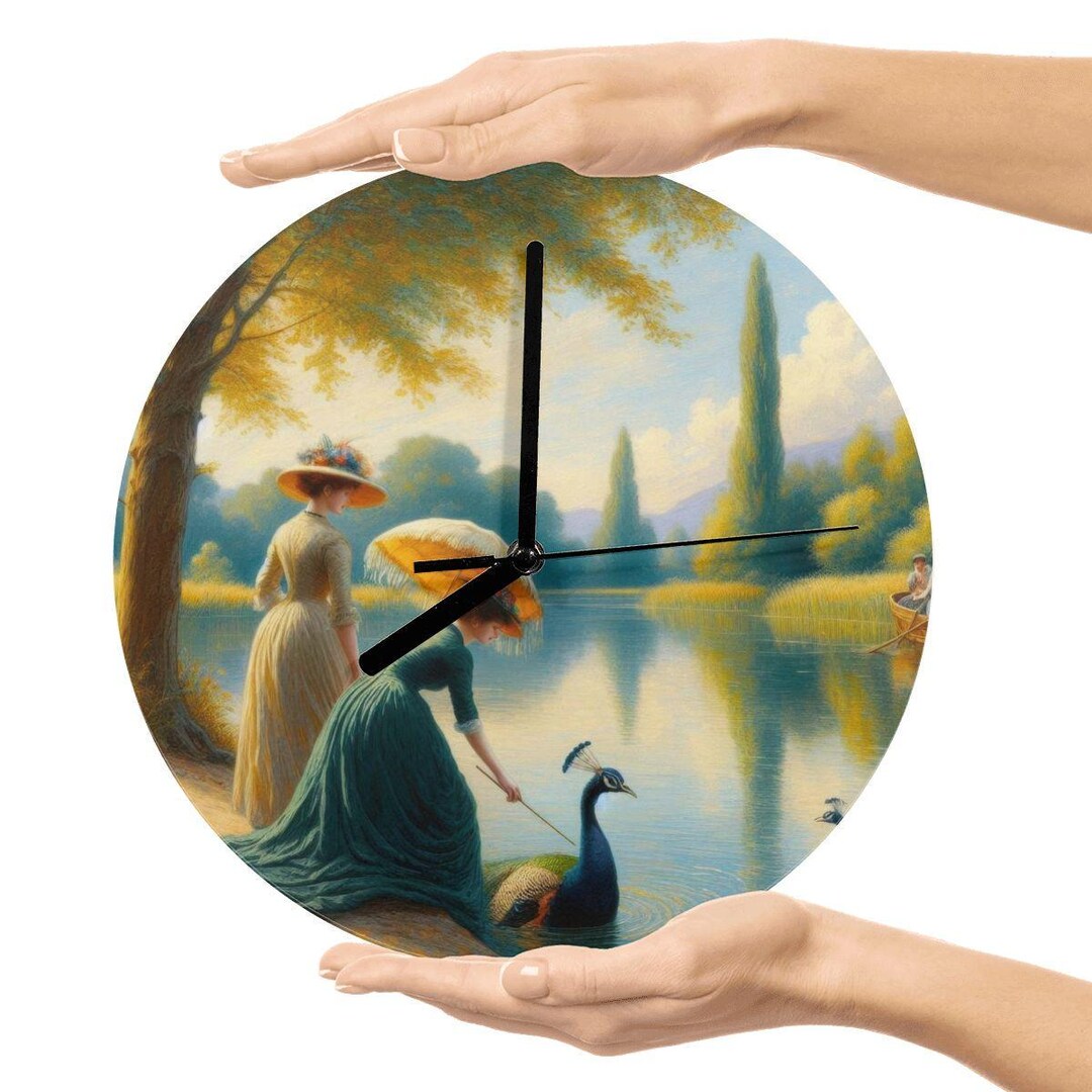 Ladies Poking a Peacock MDF Wall Clock (made in USA) - Etsy