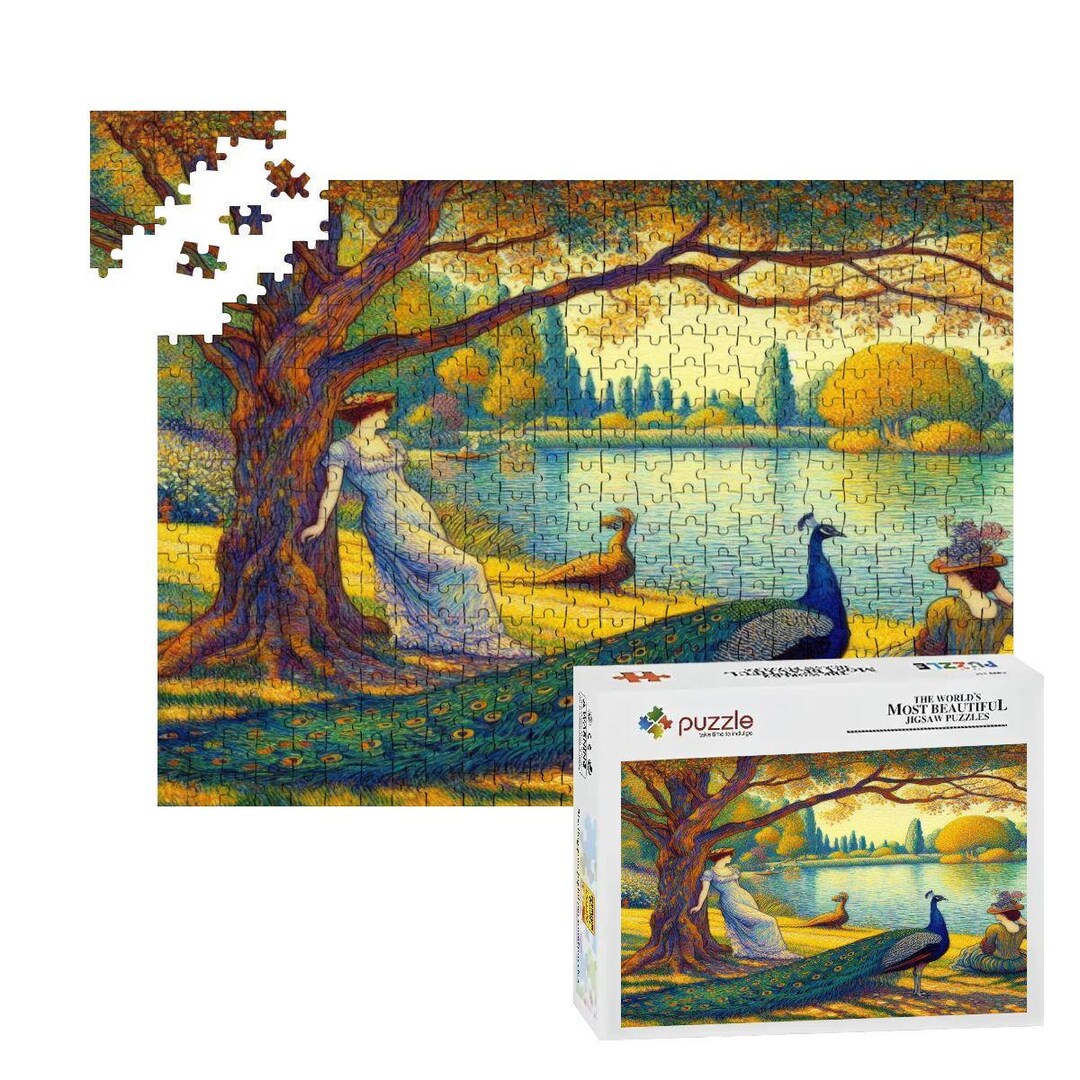 Serene Leaning Lady With Peacock Wooden Jigsaw Puzzles 500 Pcs - Etsy