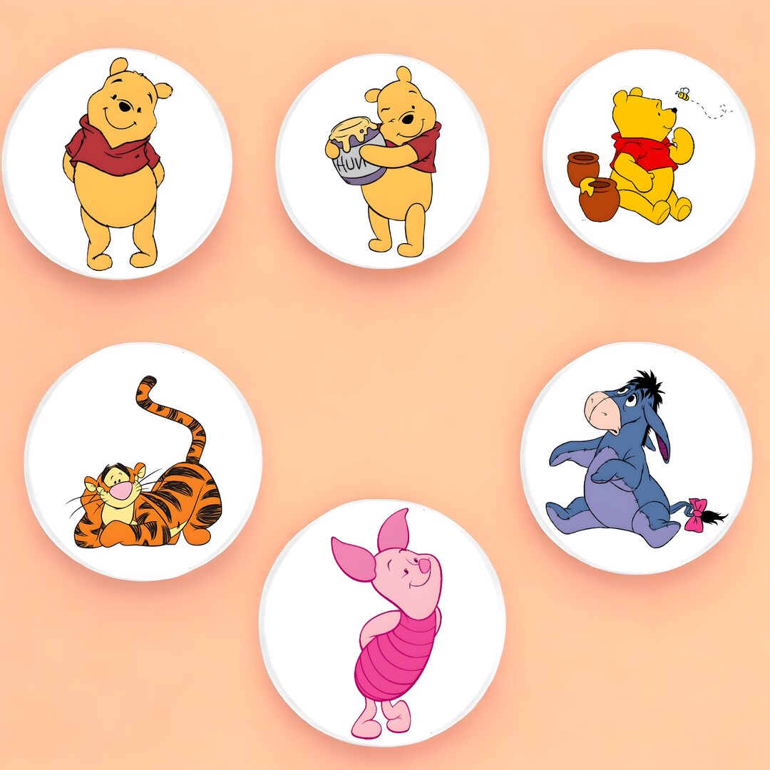 Winnie Pooh Pin Badge / Winnie Pooh Shoe Charm / Magnet / Keyring - Etsy