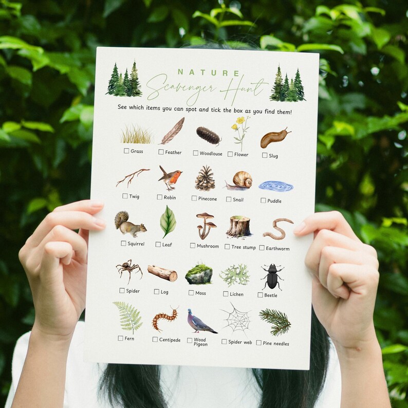 Nature Scavenger Hunt, Printable Outdoor Walk Activities for Children ...