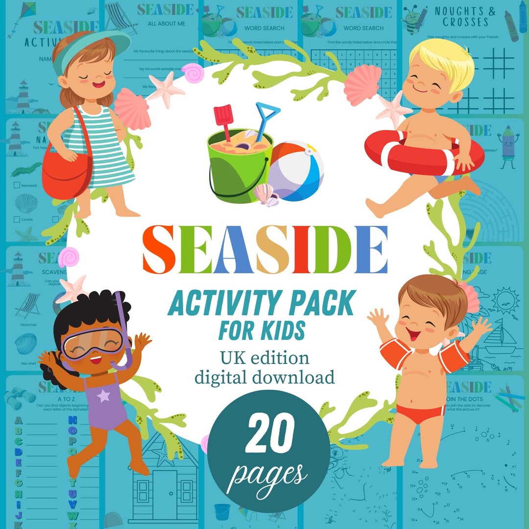Seaside Activity Pack for Kids UK A4 | Digital Download Children's ...