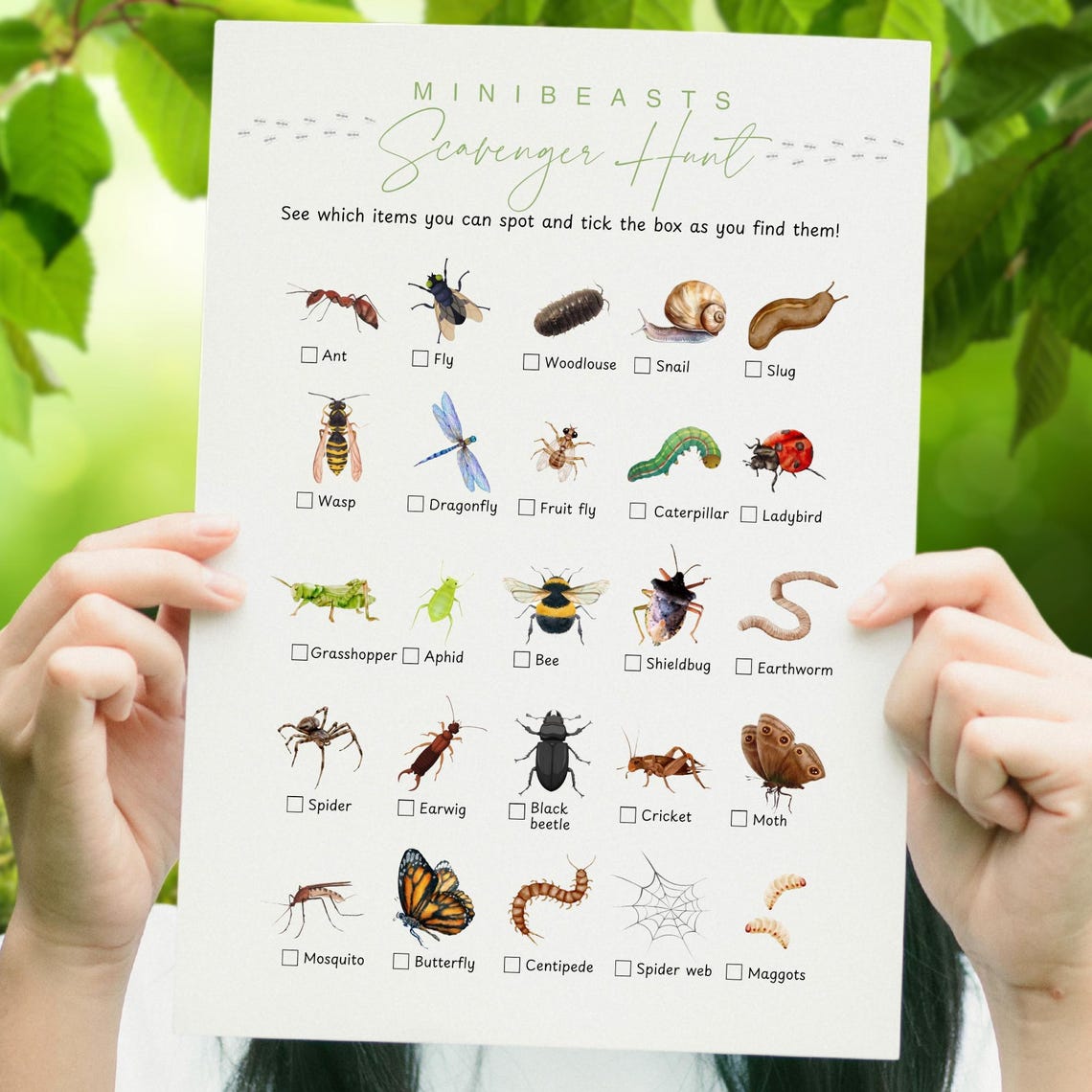 Minibeast Bug Scavenger Hunt, Printable Outdoor Walk Activities for ...