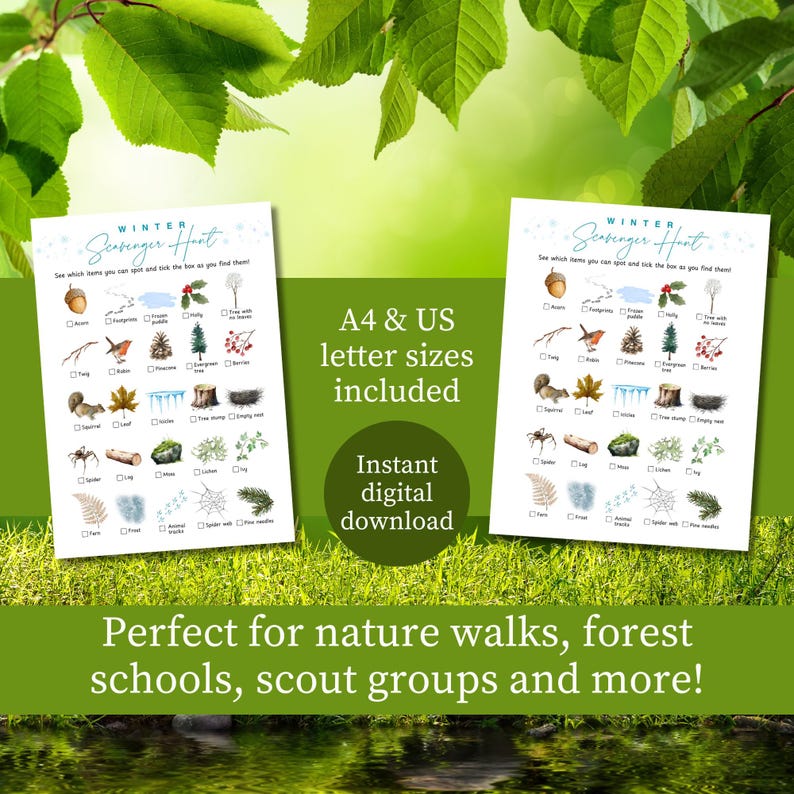 Winter Scavenger Hunt, Printable Outdoor Walk Activities for Children ...