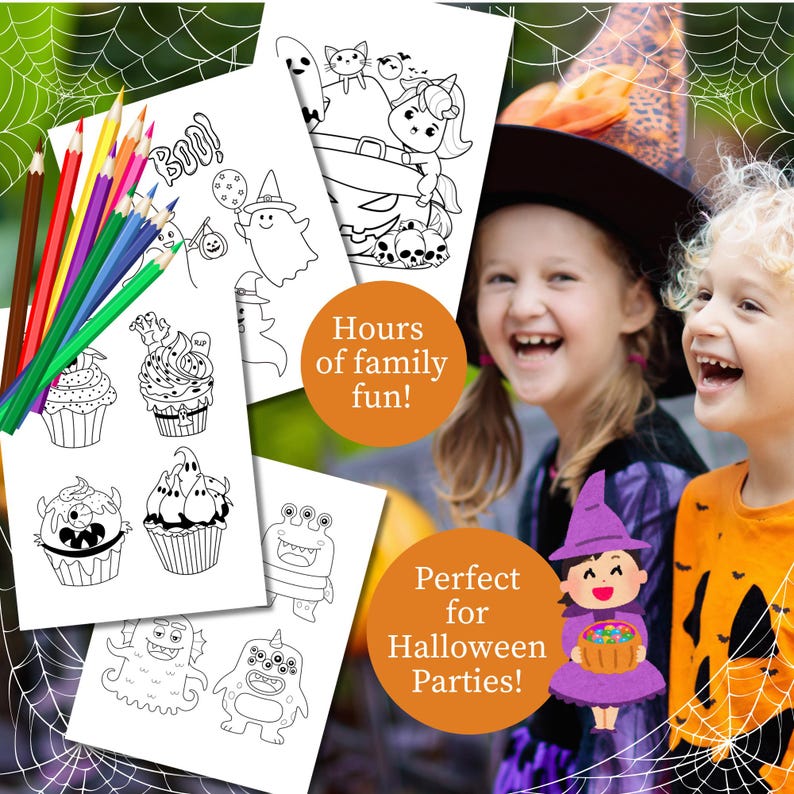 50 Printable Halloween Coloring Pages for Kids | Kawaii Cute Fun ...