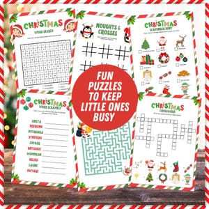 Kids Christmas Activity Pack, Printable Activities Sheets, Word Search ...