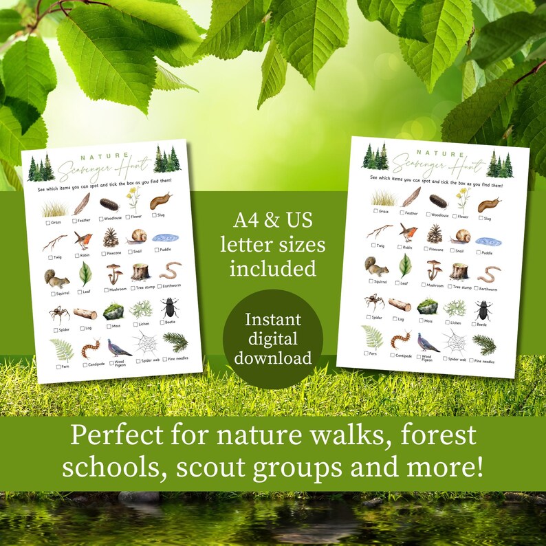 Nature Scavenger Hunt, Printable Outdoor Walk Activities for Children ...