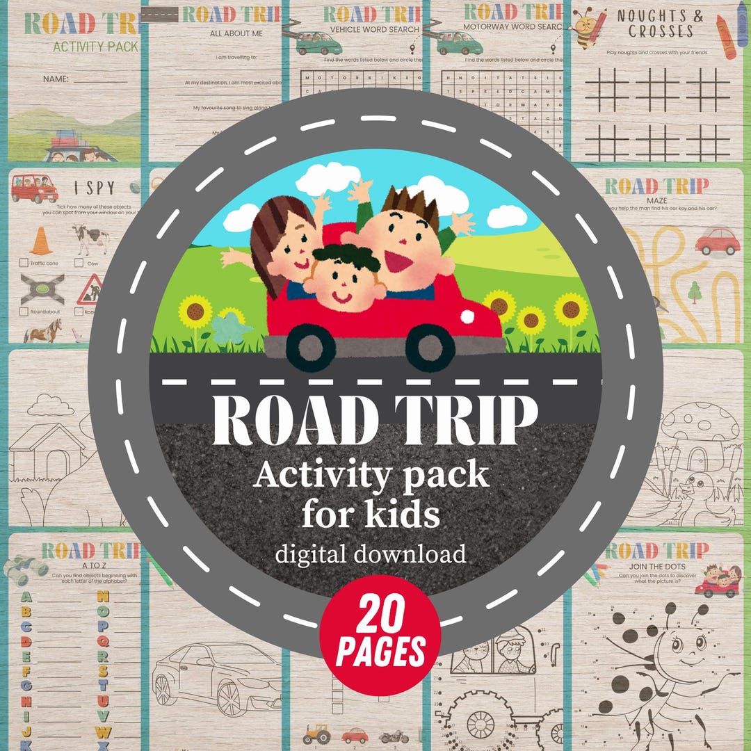 Road Trip Activity Pack for Kids Digital Download Childrens Printable ...