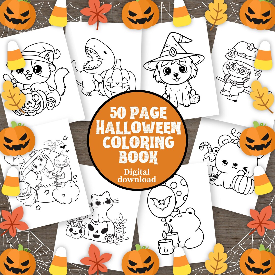 50 Printable Halloween Coloring Pages for Kids | Kawaii Cute Fun ...