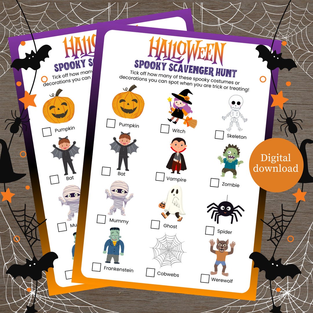 Halloween Scavenger Hunt for Kids | Fun Printable Activities | Digital ...