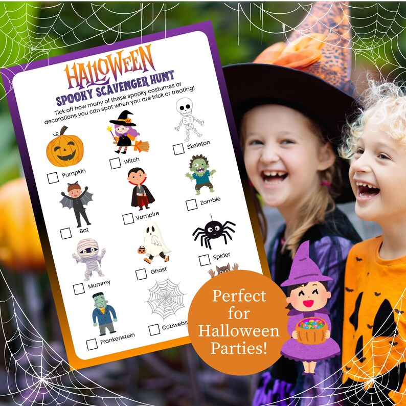Halloween Scavenger Hunt for Kids | Fun Printable Activities | Digital ...