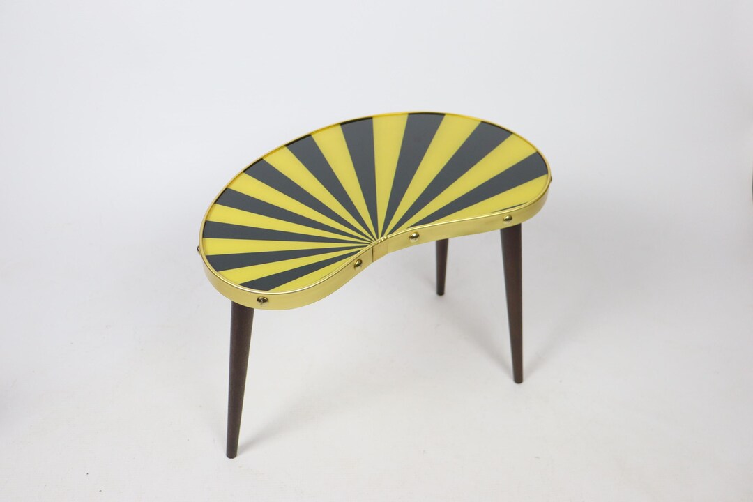 Kidney Table, Flower Stand, Mid Century Modern, DDR Glass Top - Etsy