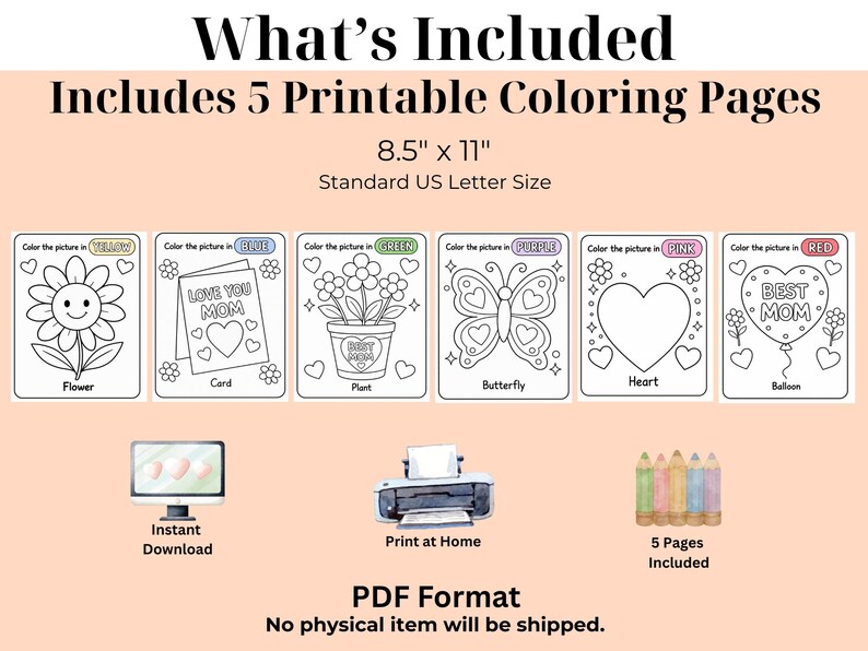 Happy Mother's Day Coloring Pages for Kids | Printable Activity Sheets ...