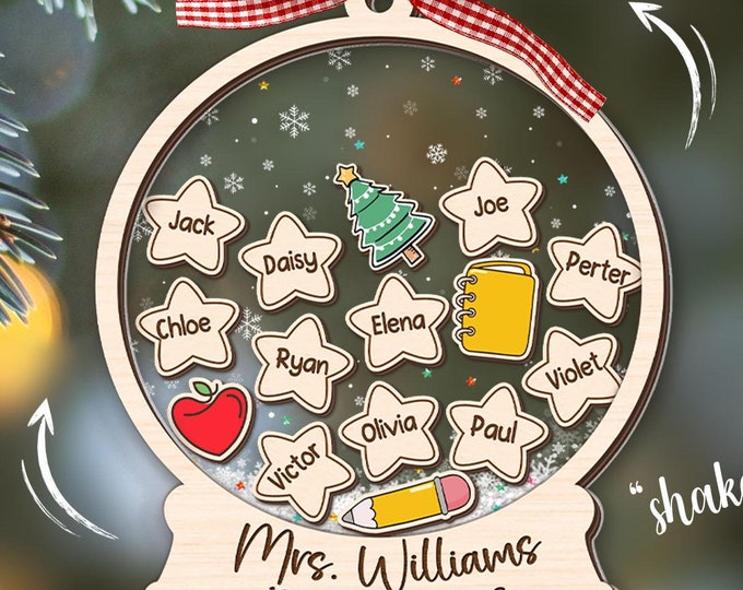 Personalized Teacher Ornament, Class Ornament, Teacher Appreciation ...