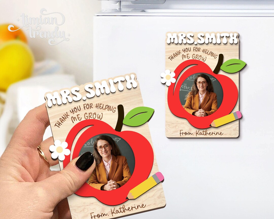 Custom Fridge Photo Magnet for Teacher, Personalized Teacher Name ...