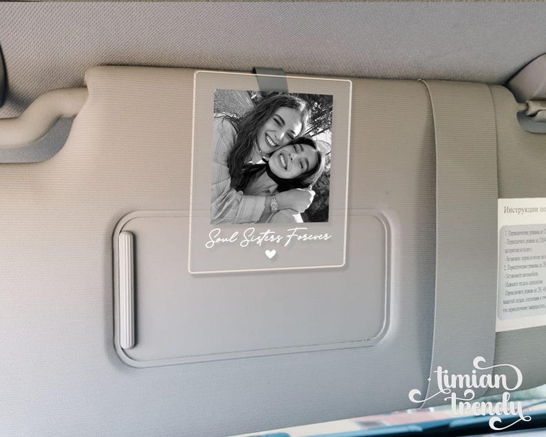 Custom Best Friend Gift Car Visor Photo Clip, Friendship Gift for Her ...