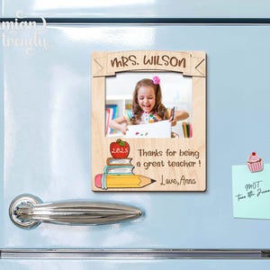 Personalized Teacher Name Fridge Magnet, Custom Photo Magnet, Teacher ...