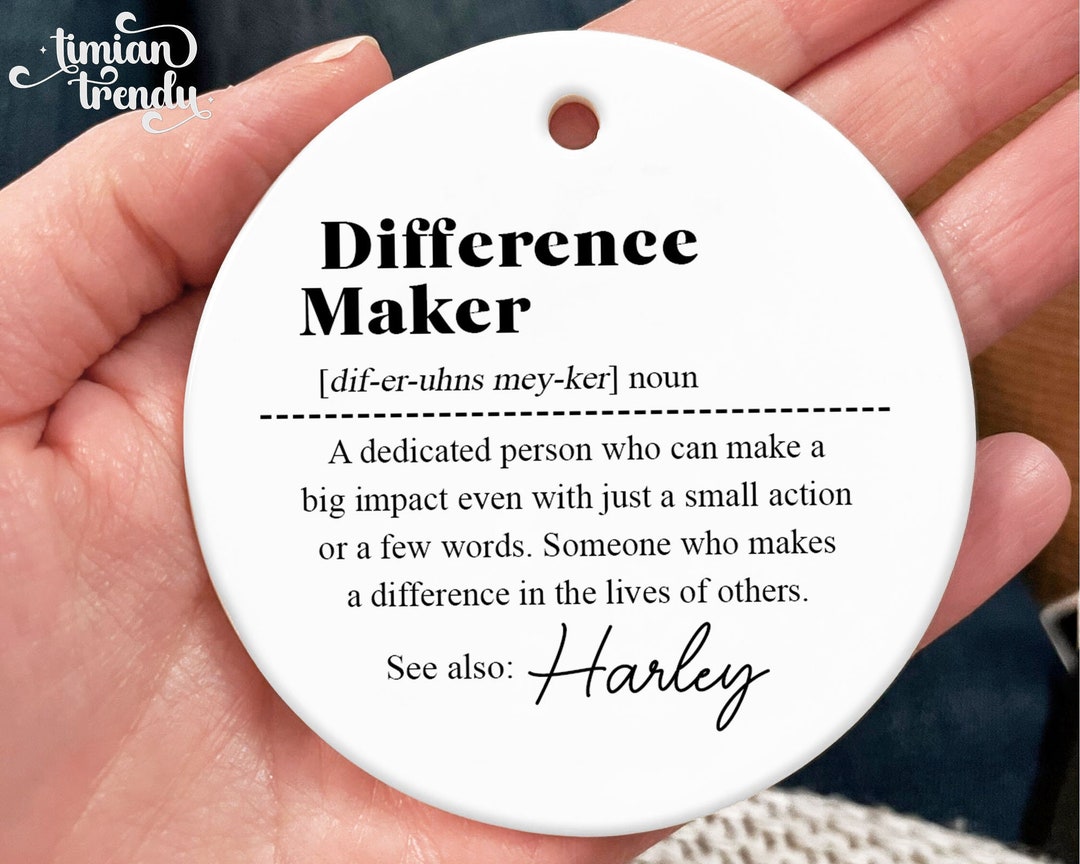 Personalized Difference Maker Gift, Custom Difference Maker Ornament ...