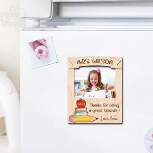 Personalized Teacher Name Fridge Magnet, Custom Photo Magnet, Teacher ...