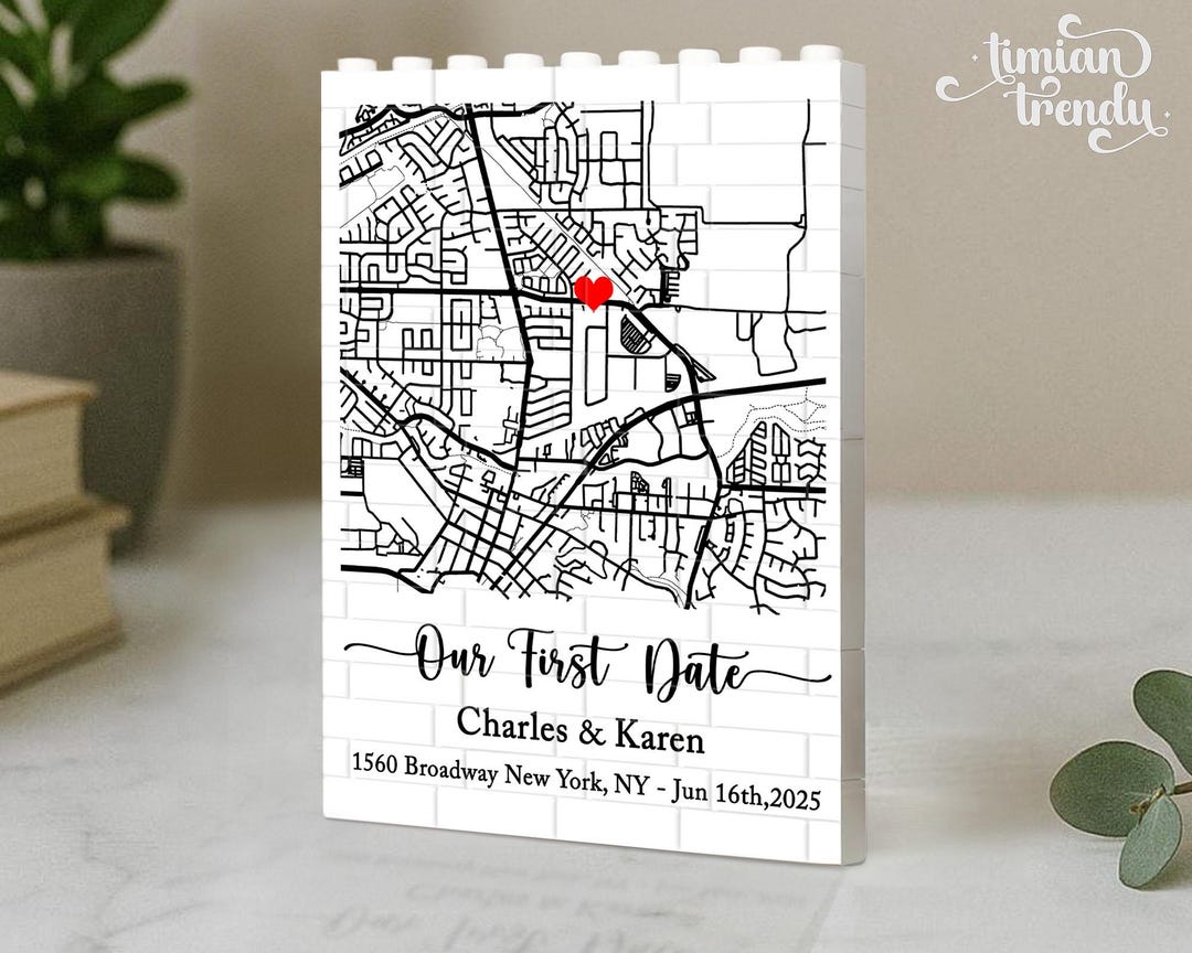 Personalized Our First Date Map Building Blocks, Valentines Gift for ...