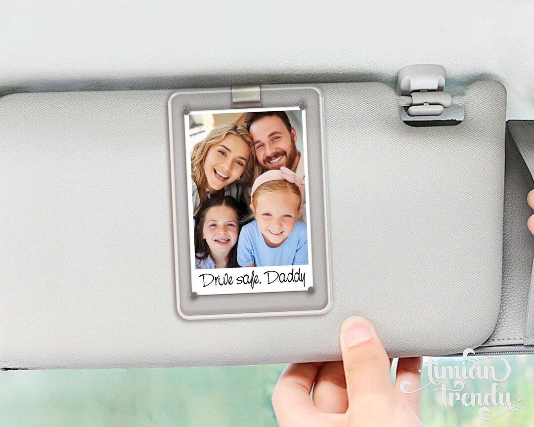 Personalized Sun Visor Picture Clip, Custom Dad Photo Car Visor Clip ...