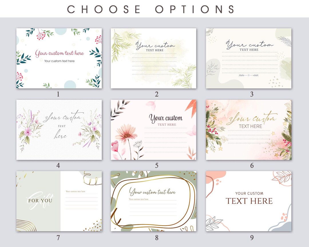 Personalized Gift Card, Custom Message Card, Mothers Day Gift Card ...