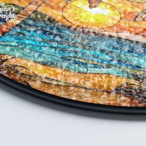 Beach Sunrise Stained Glass, Beach Glass Window Hangings, Beach Sunset ...